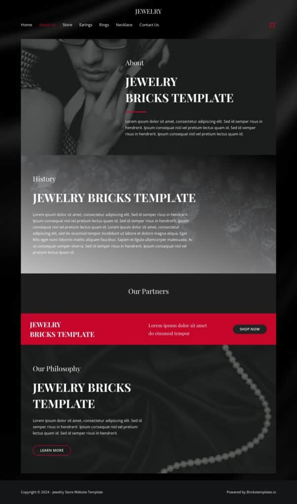 About Us – Jewelry Store Website Template