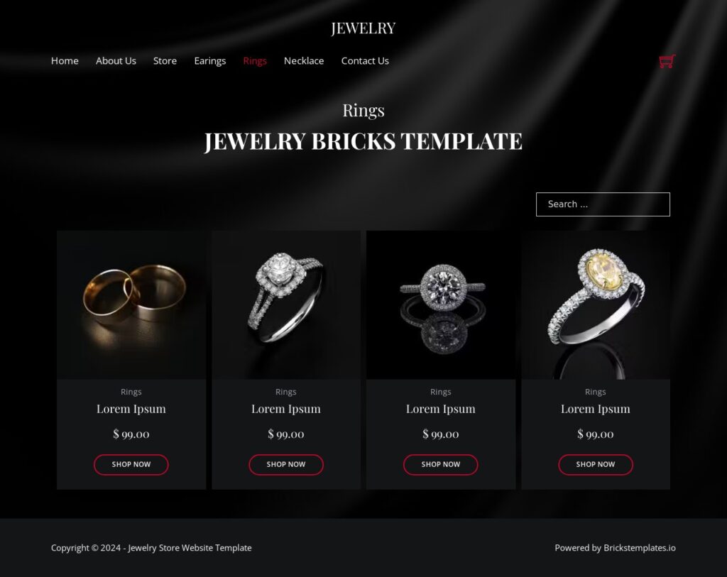 Rings – Jewelry Store Website Template