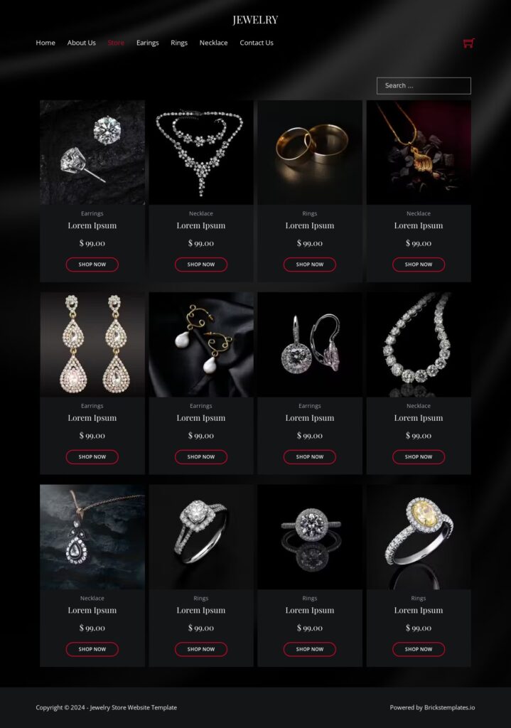 Store – Jewelry Store Website Template
